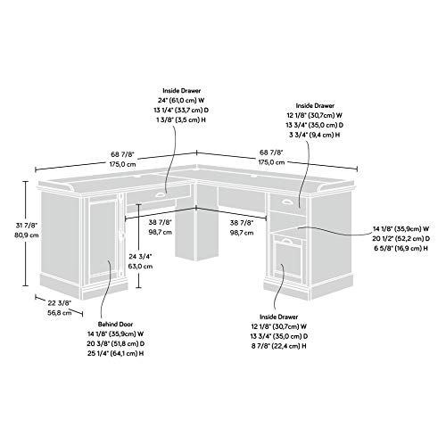 Sauder Barrister Lane L-Desk, Salt Oak finish