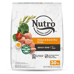 nutro natural choice adult dry dog food, chicken & brown rice recipe dog kibble, 30 lb. bag