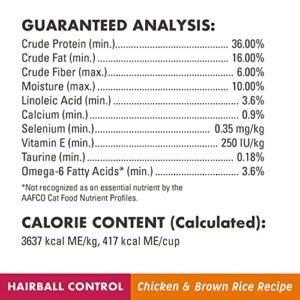 NUTRO WHOLESOME ESSENTIALS Adult Hairball Control Natural Dry Cat Food Farm-Raised Chicken & Brown Rice Recipe, 14 lb. Bag