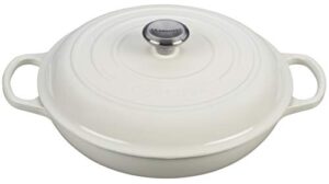 le creuset enameled cast iron signature braiser, 3.5 qt., white