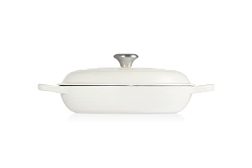 Le Creuset Enameled Cast Iron Signature Braiser, 3.5 qt., White