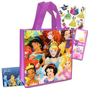 disney princesses reusable pink tote bag 14"x15" grocery size