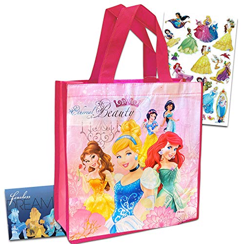 Disney Princesses Reusable Pink Tote Bag 14"x15" Grocery Size