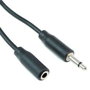 MyCableMart 15ft 3.5mm Slim Mono TS (2 Conductor) Male to Female Audio Extension Cable