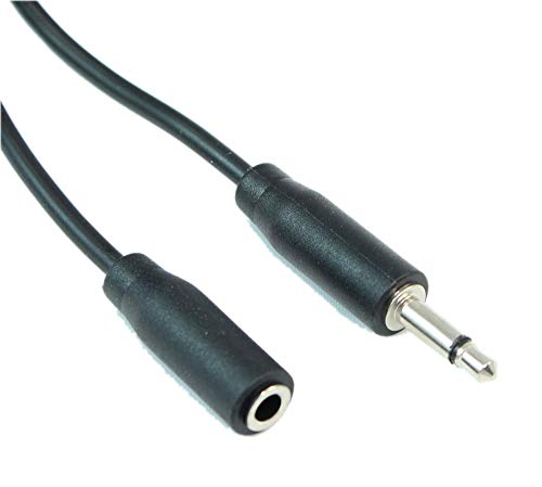 MyCableMart 15ft 3.5mm Slim Mono TS (2 Conductor) Male to Female Audio Extension Cable