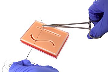 Pocket 3-Layer Suture Pad with Wounds with Clear Case for Suturing Practice Training - Suturing Kit Handmade in Brooklyn, USA