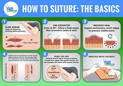 Pocket 3-Layer Suture Pad with Wounds with Clear Case for Suturing Practice Training - Suturing Kit Handmade in Brooklyn, USA