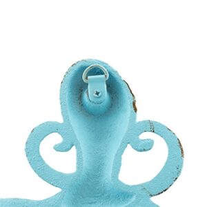 Stonebriar Decorative Cast Iron Blue Octopus Multi Wall Hook