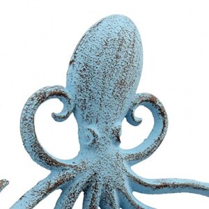 Stonebriar Decorative Cast Iron Blue Octopus Multi Wall Hook