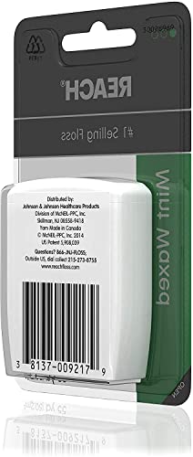 Johnson&Johnson Reach Mint Waxed Dental Floss 55 Yd (Pack of 2)