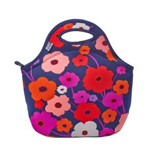 built gourmet to go soft neoprene lunch tote bag - lightweight, insulated and reusable lush flower 5159629