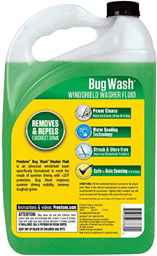 Prestone Bug Wash Windshield Washer Fluid, 1 Gallon