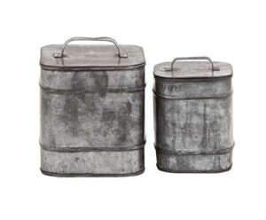 deco 79 metal square box, set of 2 8", 7"h, silver