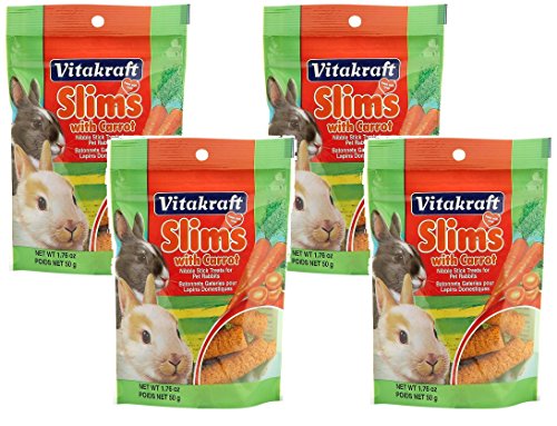 Vitakraft Rabbit Treat Slims with Carrot, 1.76 Ounces Each (4 Pack)