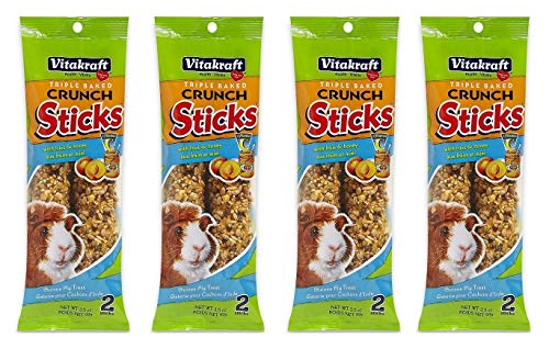 Vitakraft 8 Pack of Guinea Pig Treat Crunch Sticks, 1.75 Ounces each, with Fruit and Honey