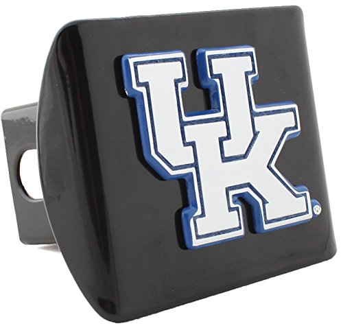 AMG University of Kentucky METAL emblem (chrome with royal blue trim) on black METAL Hitch Cover