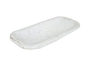 wood dough bowl - white