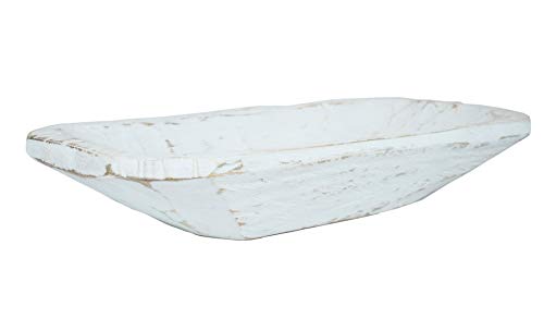 Wood Dough Bowl - White