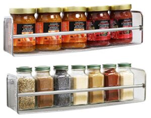 decobros 2 pack wall mount single tier mesh spice rack, chrome