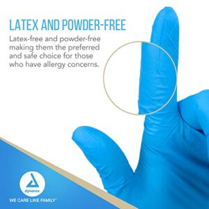 Dynarex Safe-Touch Disposable Nitrile Exam Gloves, Powder-Free, Latex-Free, Touchscreen Friendly & Used by Professionals, Blue, Medium, 1 Box of 100 Safe-Touch Disposable Nitrile Exam Gloves