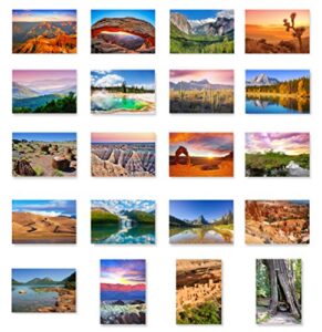 us national parks postcard set of 20. post card variety pack depicting american national parks postcards. made in usa.