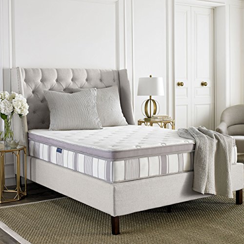 Safavieh Dream Collection Serenity White and Grey Spring Mattress, 11.5-Inch (Full)