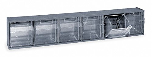 Quantum QTB306GY Gray Tip Out Bin with 6 Compartments