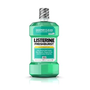 listerine freshburst antiseptic mouthwash with germ-killing oral care formula to fight bad breath, plaque and gingivitis, 500 ml