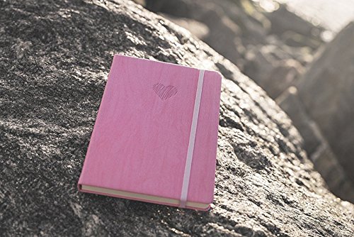 Red Co. 5 x 7 inch Embossed Heart Faux Leather Journal with 240 Lined Pages, Pink