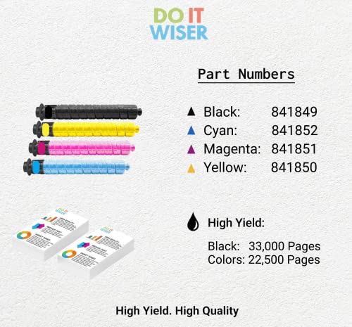 Do it Wiser Compatible Printer Toner Cartridge Replacement for Ricoh 841849 for use in Ricoh MP C6003 MP C4503 MP C5503 MP C6004 (1Pack - Black)