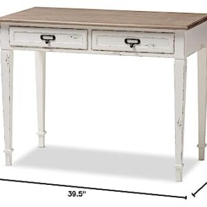 Baxton Studio CHR4VM/M B-CA Desk, 30.2" x 39.5" x 19.75", White