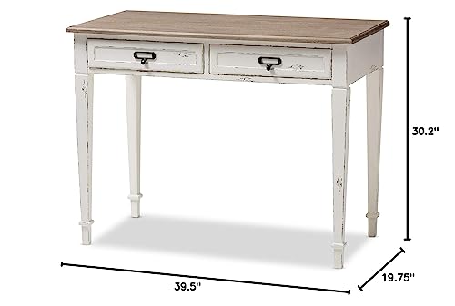 Baxton Studio CHR4VM/M B-CA Desk, 30.2" x 39.5" x 19.75", White