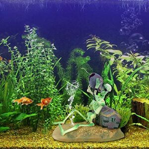 Saim Aquarium Decorations, Drunken Pirate Skeletons Live Action Fish Tank Ornaments