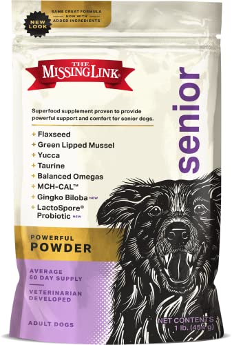 The Missing Link Senior Dog Supplement 1lb Bag - Powerful Powder Supports Bones, Joints, Skin, Coat, Heart, Eyes, Memory & Cognition