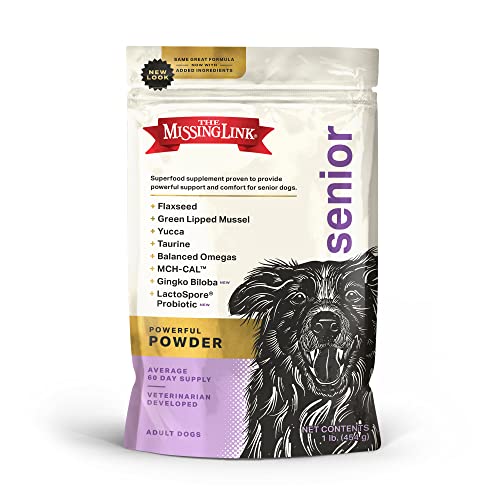 The Missing Link Senior Dog Supplement 1lb Bag - Powerful Powder Supports Bones, Joints, Skin, Coat, Heart, Eyes, Memory & Cognition