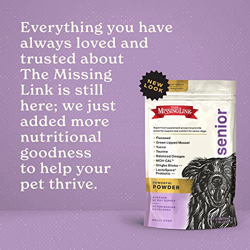 The Missing Link Senior Dog Supplement 1lb Bag - Powerful Powder Supports Bones, Joints, Skin, Coat, Heart, Eyes, Memory & Cognition