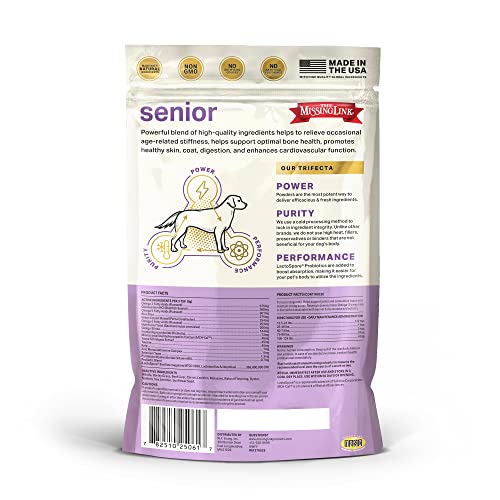 The Missing Link Senior Dog Supplement 1lb Bag - Powerful Powder Supports Bones, Joints, Skin, Coat, Heart, Eyes, Memory & Cognition