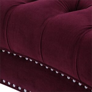 Jennifer Taylor Home La Rosa Victorian Chesterfield Loveseat, Burgundy Velvet