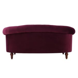 Jennifer Taylor Home La Rosa Victorian Chesterfield Loveseat, Burgundy Velvet