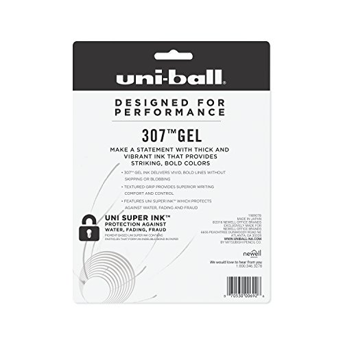 uni-ball 307 Retractable Gel Pens, Medium Point (0.7mm), Assorted Colors, 8 Count