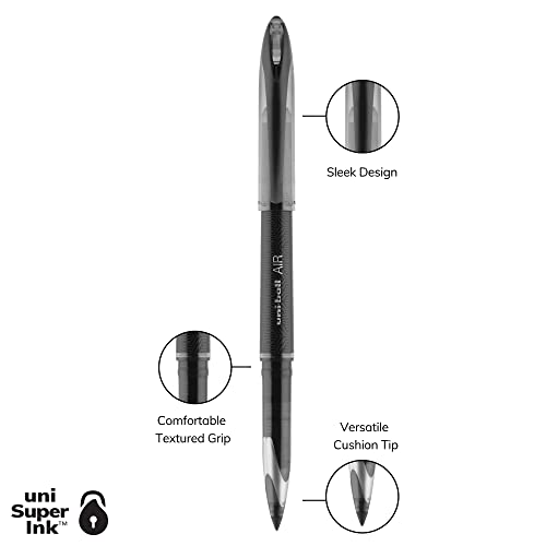 uni-ball AIR Rollerball Pens Fine Point, 0.7mm, Black, 12 Pack