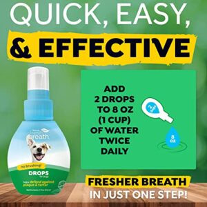 TropiClean Fresh Breath Drops for Dogs | Travel Ready Dog Breath Freshener Concentrated Water Additive Drops | Made in the USA | 2.2 oz.