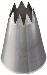 ateco # 828 - open star pastry tip .63'' opening diameter- stainless steel