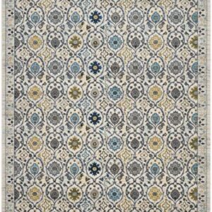 SAFAVIEH Evoke Collection 9' x 12' Ivory/Blue EVK210C Non-Shedding Living Room Bedroom Dining Home Office Area Rug