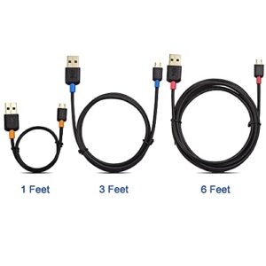 Cable Matters Combo 3-Pack Gold-Plated USB 2.0 Type A to Micro-B Cable - 1, 3, 6 Feet