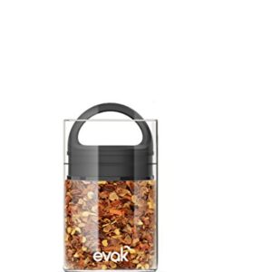 Best PREMIUM Airtight Storage Container for Coffee Beans, Tea and Dry Goods - EVAK - Innovation that Works by Prepara, Glass and Stainless, Soft Touch Black Handle, Mini