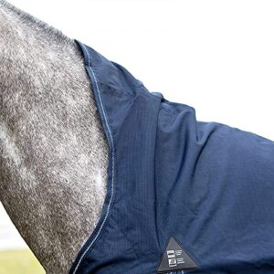 Horze Avalanche 1200D Ripstop High Neck Lightweight Waterproof Horse Turnout Rain Sheet (No Fill) - Peacoat Dark Blue - 84