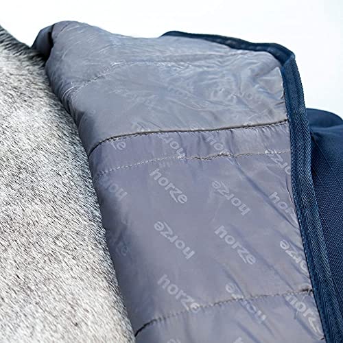 Horze Avalanche 1200D Ripstop High Neck Lightweight Waterproof Horse Turnout Rain Sheet (No Fill) - Peacoat Dark Blue - 84