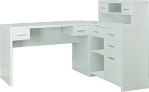 monarch specialties white left or right facing corner computer desk