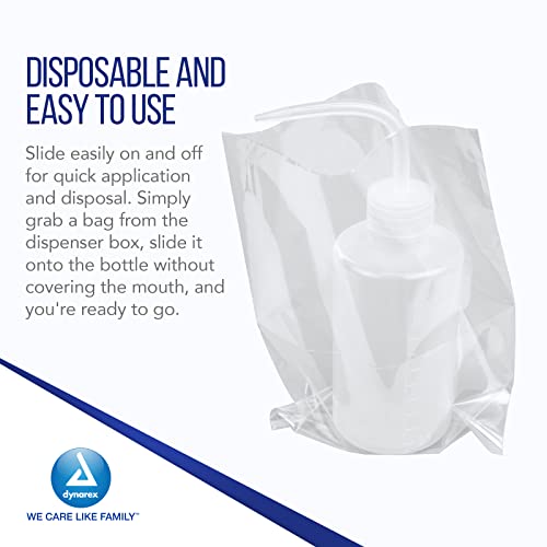 Dynarex Bottle Covers, Transparent Disposable Plastic Bags for Protecting Bottles, Non-Sterile & Latex-Free, Medium 6x8, 1 Box of 500 Bottle Covers